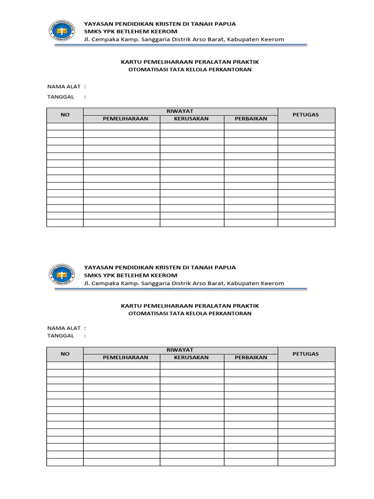 Laporan Pemeliharaan Peralatan Praktik | PDF