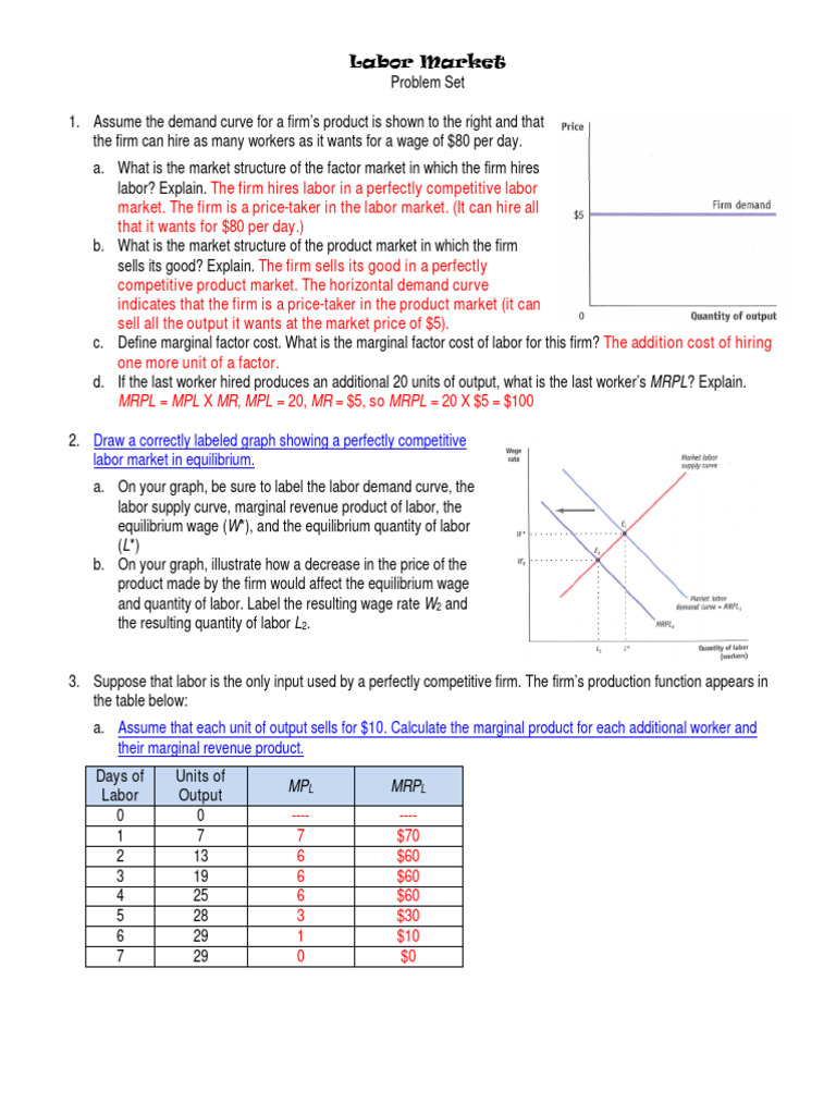 Unit07 Lesson24 Oa Answers | PDF | Labour Economics | Economic Equilibrium