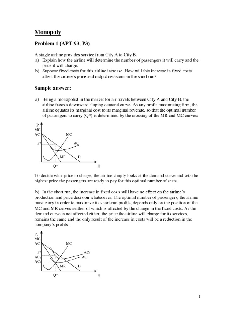 Unit 7 Free Response Answers | PDF | Monopoly | Demand