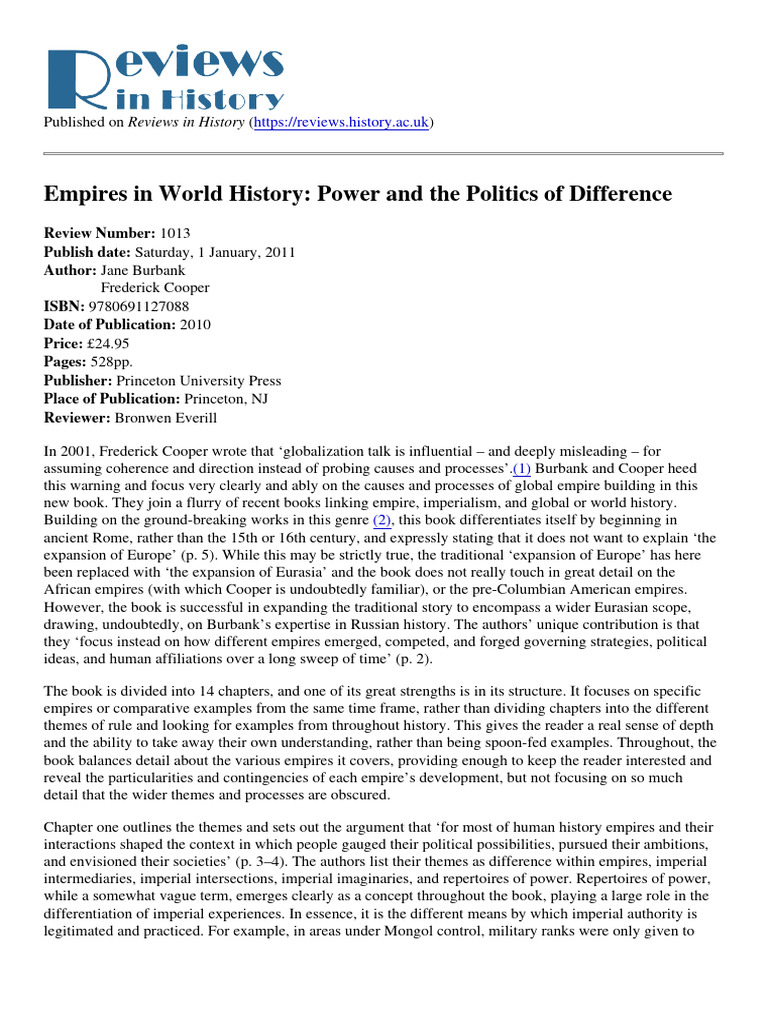 Empires in World History Power and The P | PDF | Empire | Imperialism