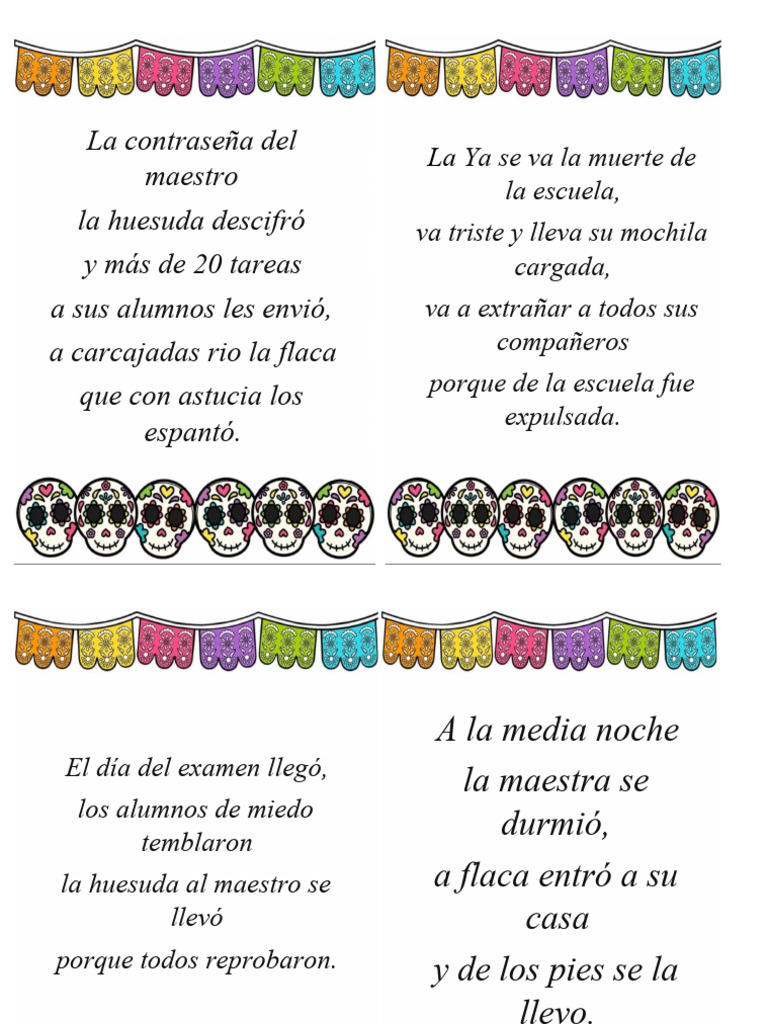 Calaveras de la Maestra en el Día de Muertos | PDF