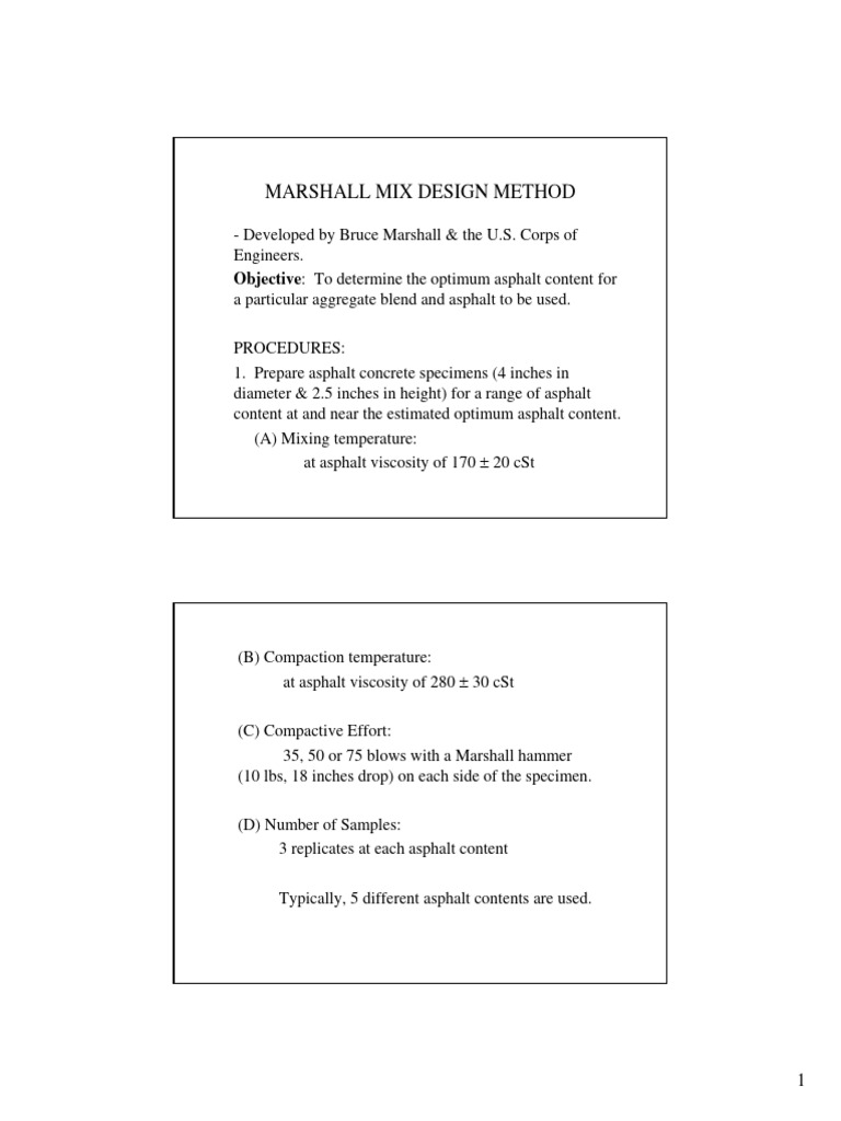 Marshall Asphalt Mix Design Guide | PDF | Viscosity | Applied And ...