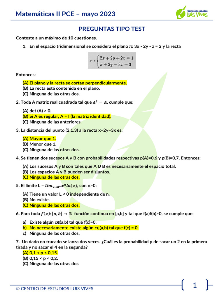 Matematicas II Uned Mayo23 | PDF | Integral | Derivado