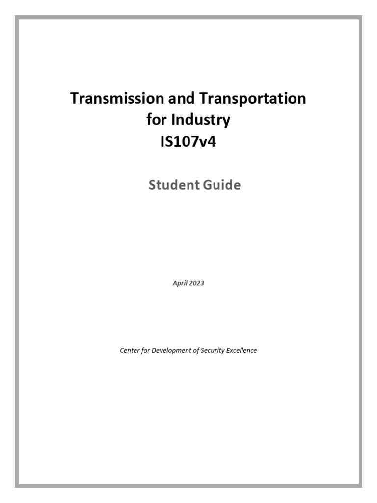 IS107-Transmission and Transportation For Industry Guide | PDF ...