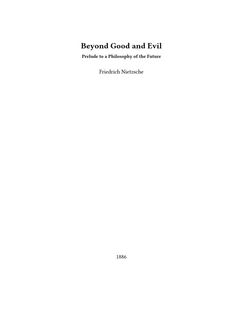 Friedrich Nietzsche Beyond Good And Evil Pdf Thought Plato