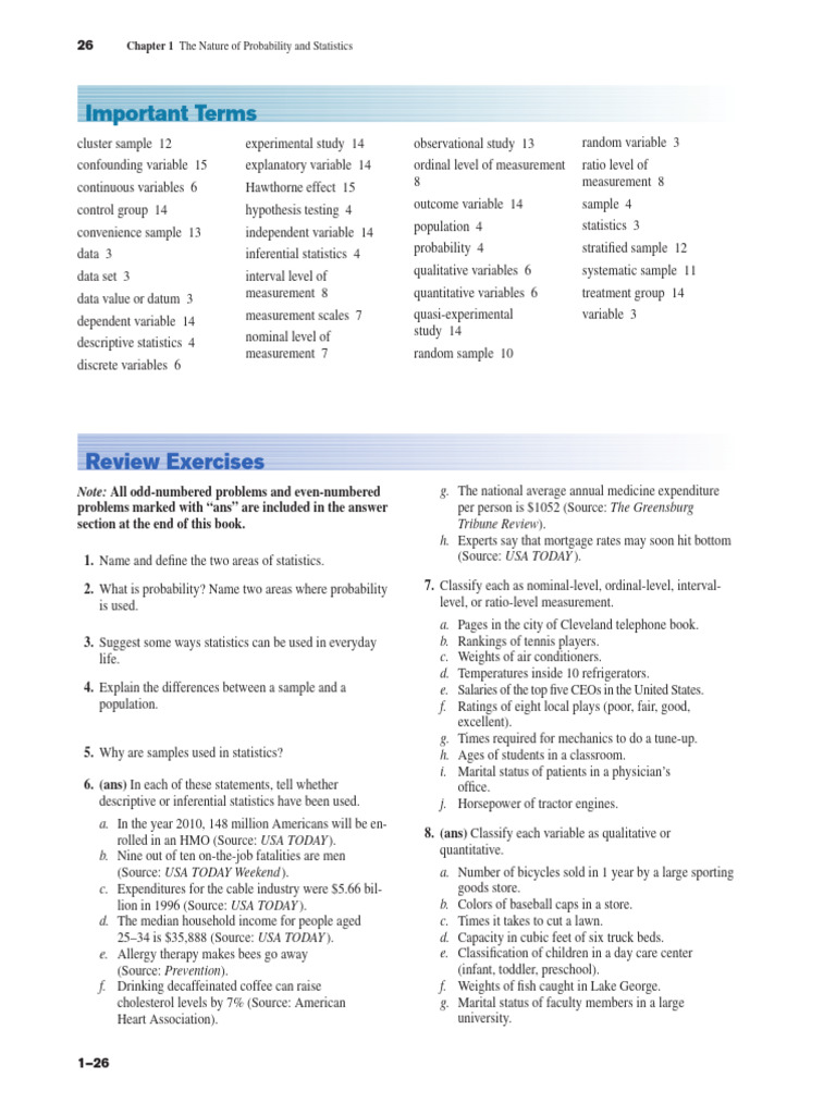 Jim106 Chapter 1 Practice Exercises | PDF | Statistics | Sampling (Statistics)