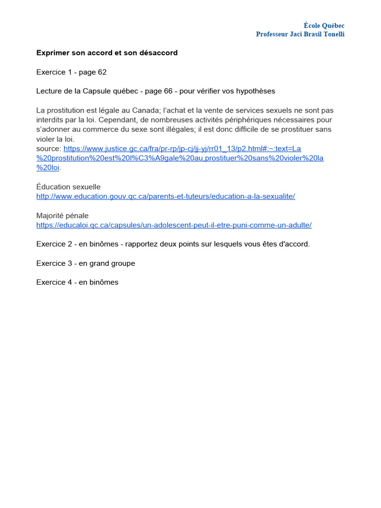 Accord et désaccord : exercices pratiques | PDF | Reproduction humaine ...