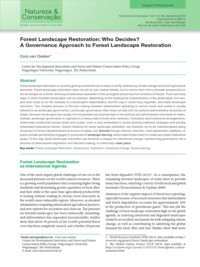 Forest Landscape Restoration | PDF | Restoration Ecology | Governance