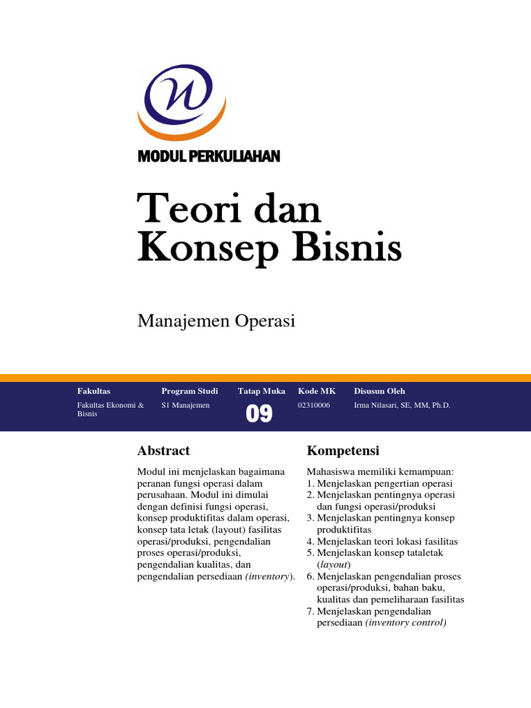 9.MODUL Teori Dan Konsep Bisnis | PDF