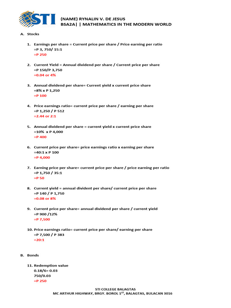 05 Task Performance 1 - MATHEMATICS IN THE MODERN WORLD | PDF