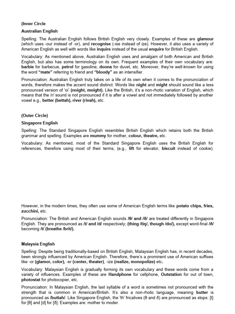Inner Circle | PDF | English Language | Phonology