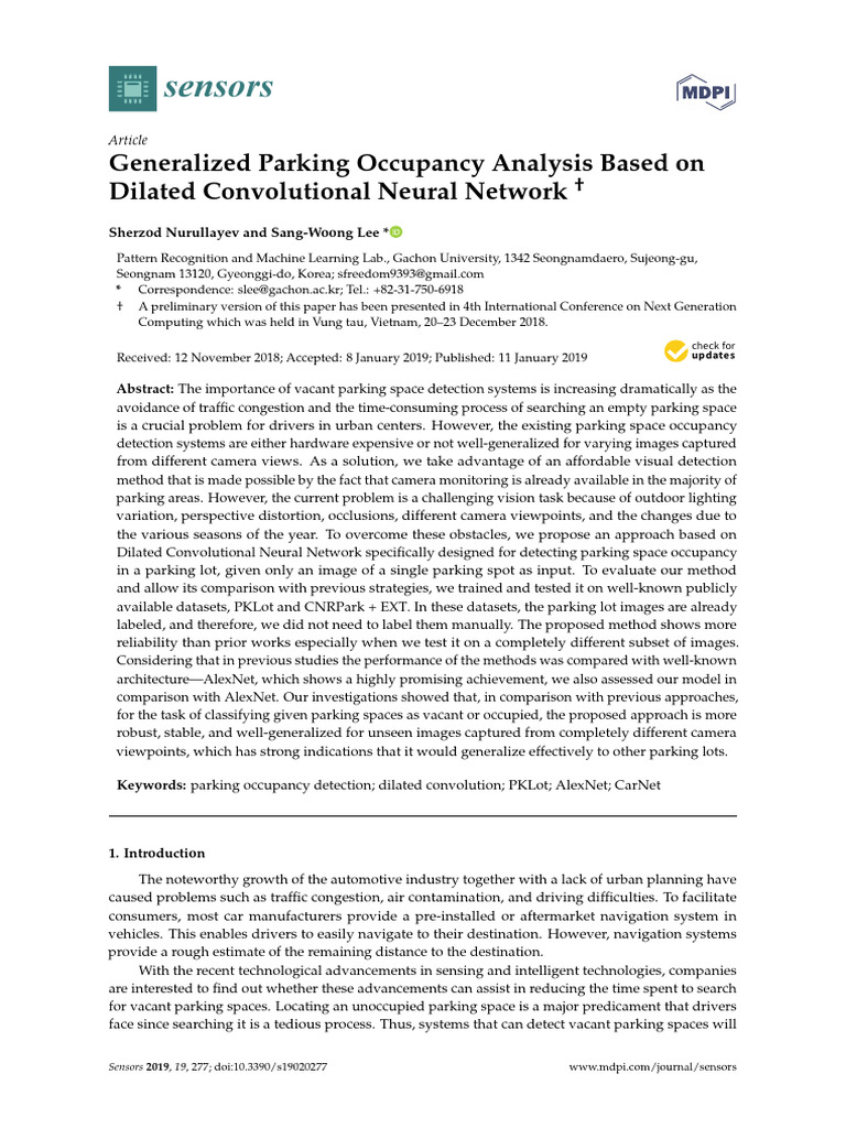 Generalized Parking Occupancy Analysis Based On Di | PDF | Artificial ...