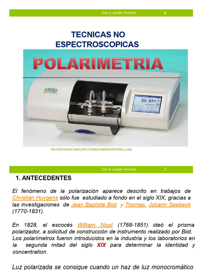 REFRACTOMETRIA Y POLARIMETRIA Qi | PDF | Óptica | Chiralidad (Química)