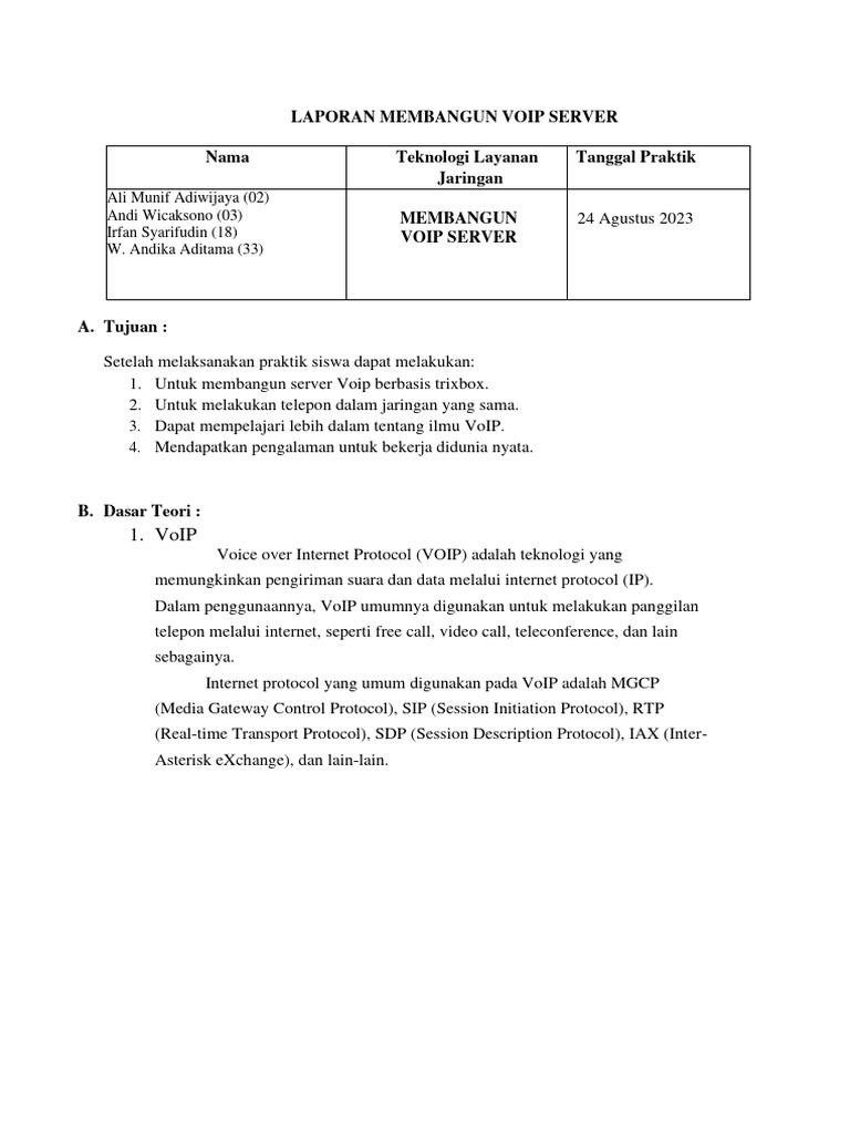 Membangun Server VoIP dengan Mikrotik | PDF