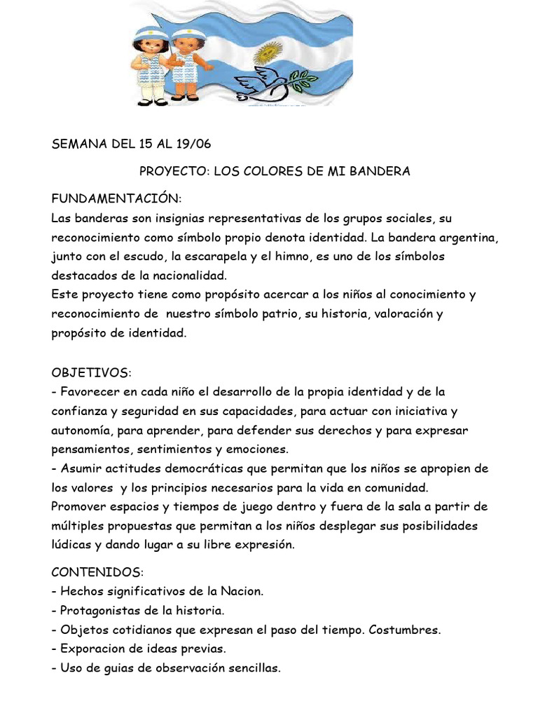 Proyecto Los Colores de Mi Bandera | PDF | Los símbolos