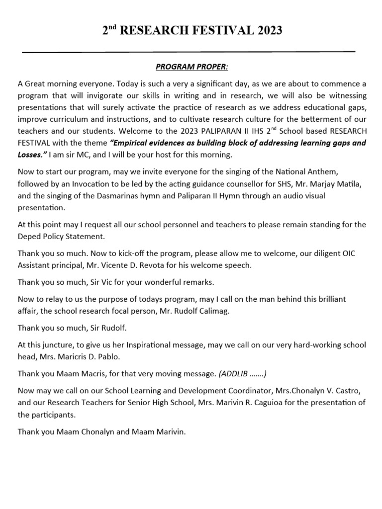 Script For 2nd RF | PDF | Science