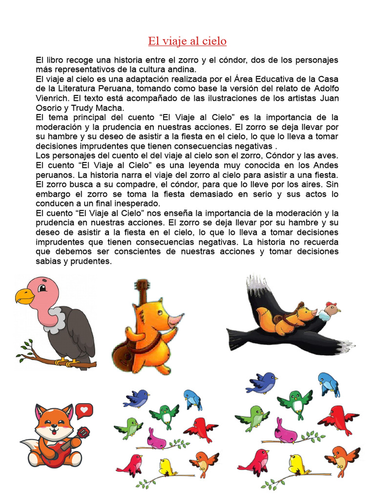 El Viaje al Cielo: Cuento y Valores | PDF