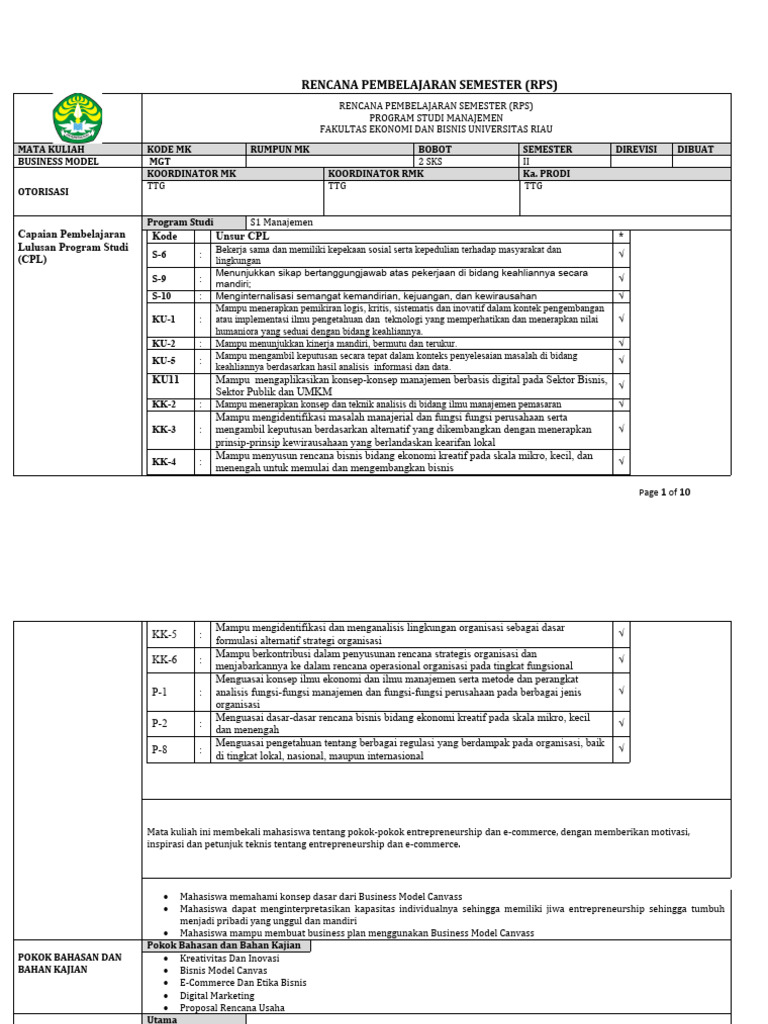RPS Business Model Canvass | PDF
