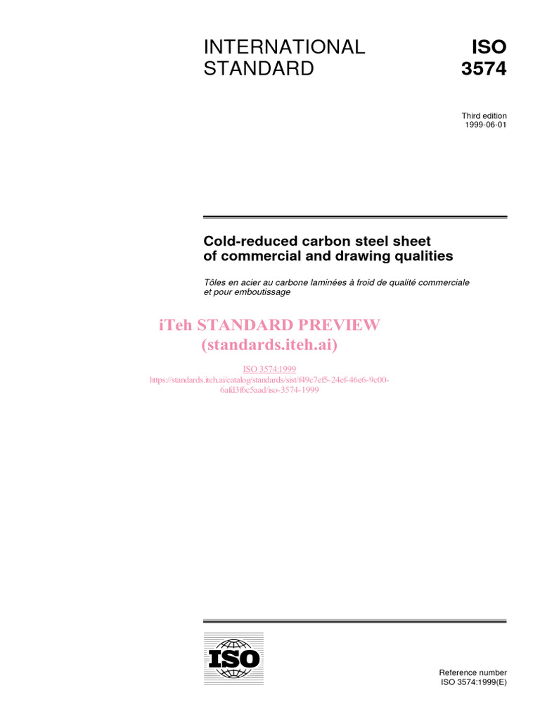 ISO-3574-1999 Tiêu chuẩn thép | PDF | International Organization For ...