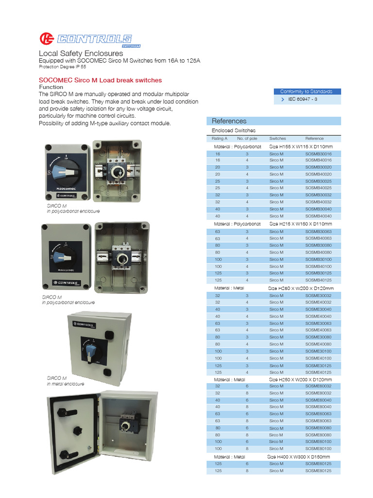Socomec 63A | PDF | Switch | Power Engineering
