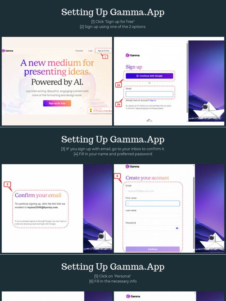 Gamma - App Instructions | PDF