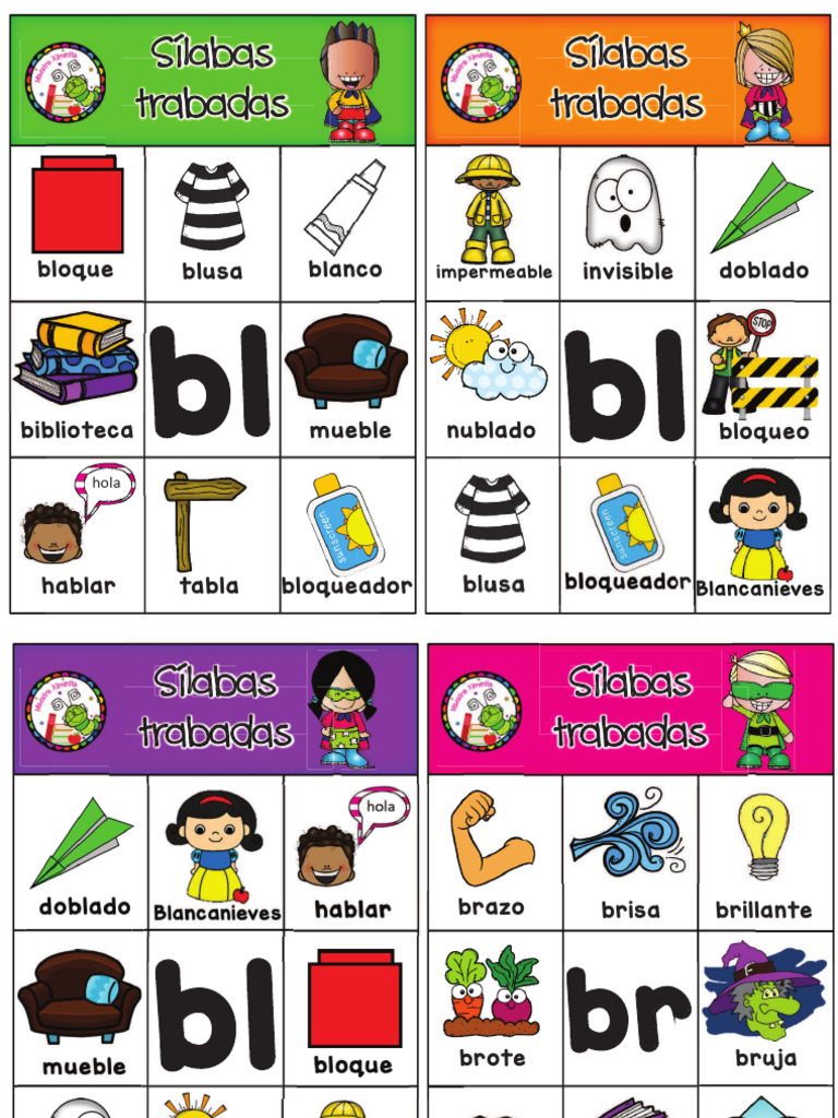 Ejemplos de Sílabas Trabadas en Español | PDF