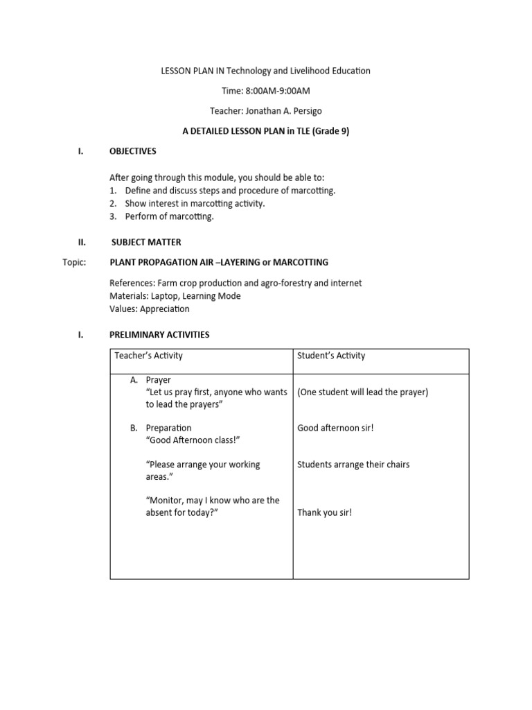 Lesson Plan | PDF | Plants | Botany