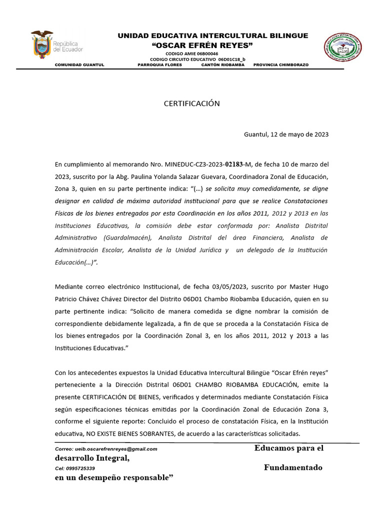 Modelo Certificación para Instituciones Educativas-1 | PDF | Ingeniería ...