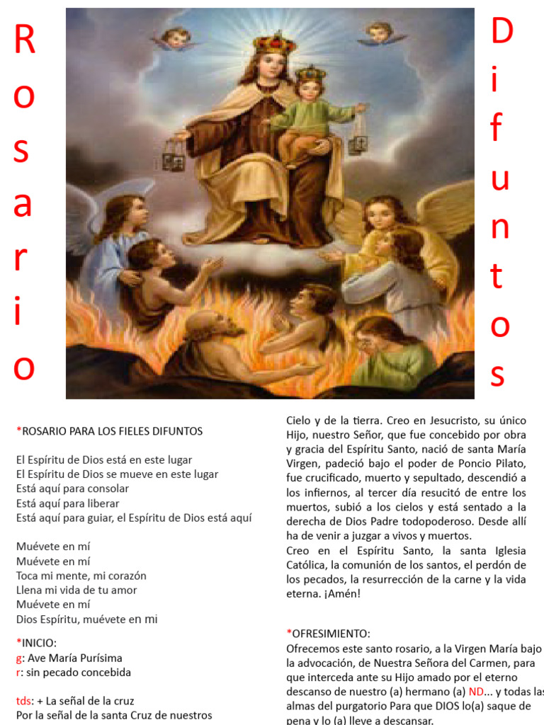 Rosario de Difuntos | PDF | María, madre de Jesús | Purgatorio