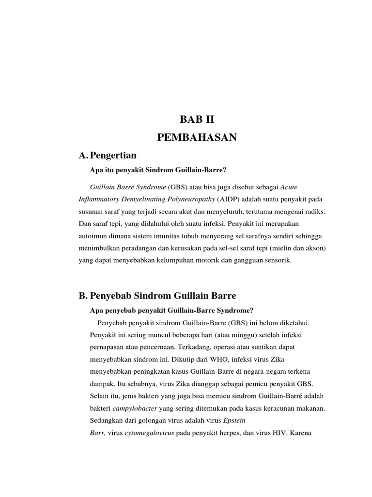 Guillain Barré Syndrome (GBS) | PDF