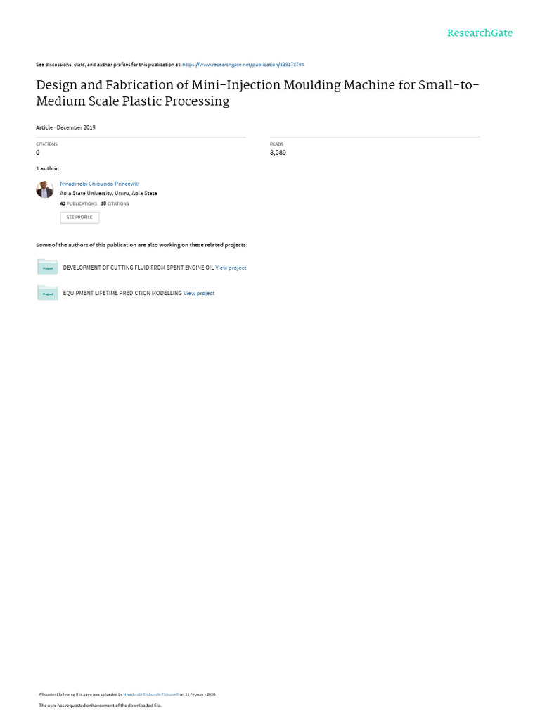 DesignandFabricationofMini InjectionMouldingMachineforSmall To ...