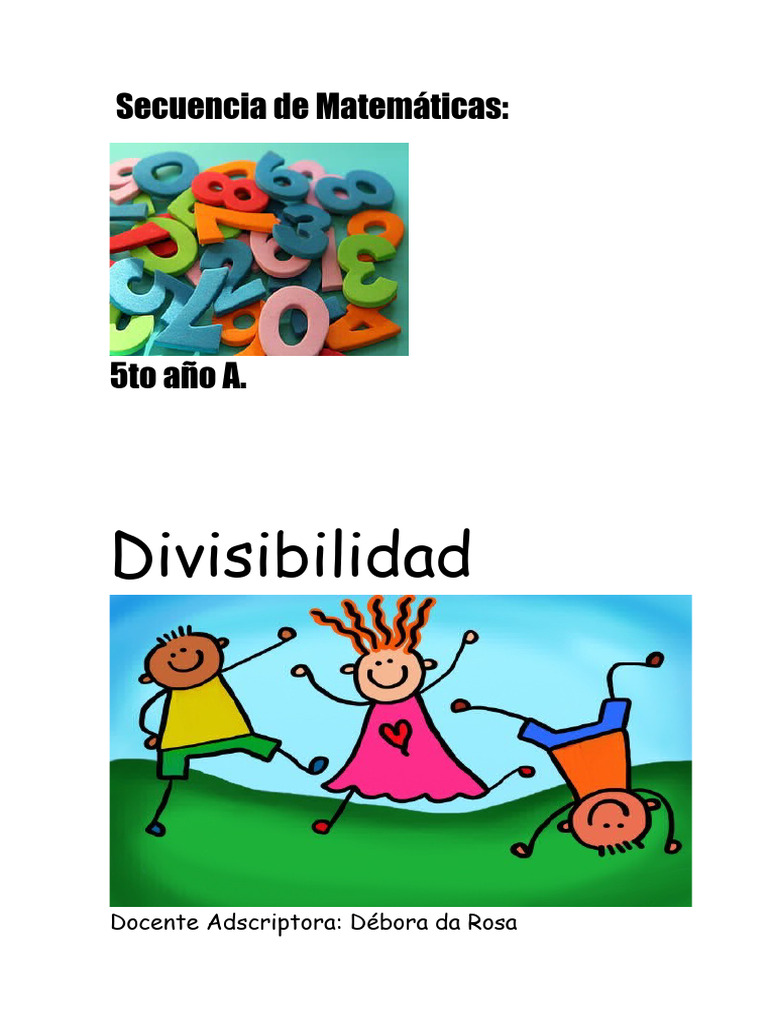 Secuencia Didáctica sobre Divisibilidad | PDF | Métodos y materiales de ...