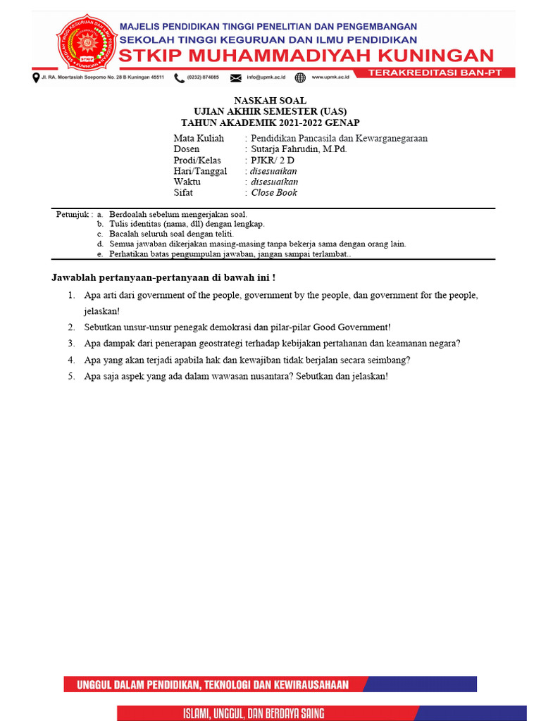 Uas PKN | PDF