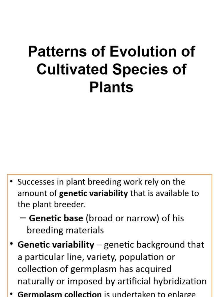Patterns of Evolution of Cultivated Species of Plants | PDF | Banana ...