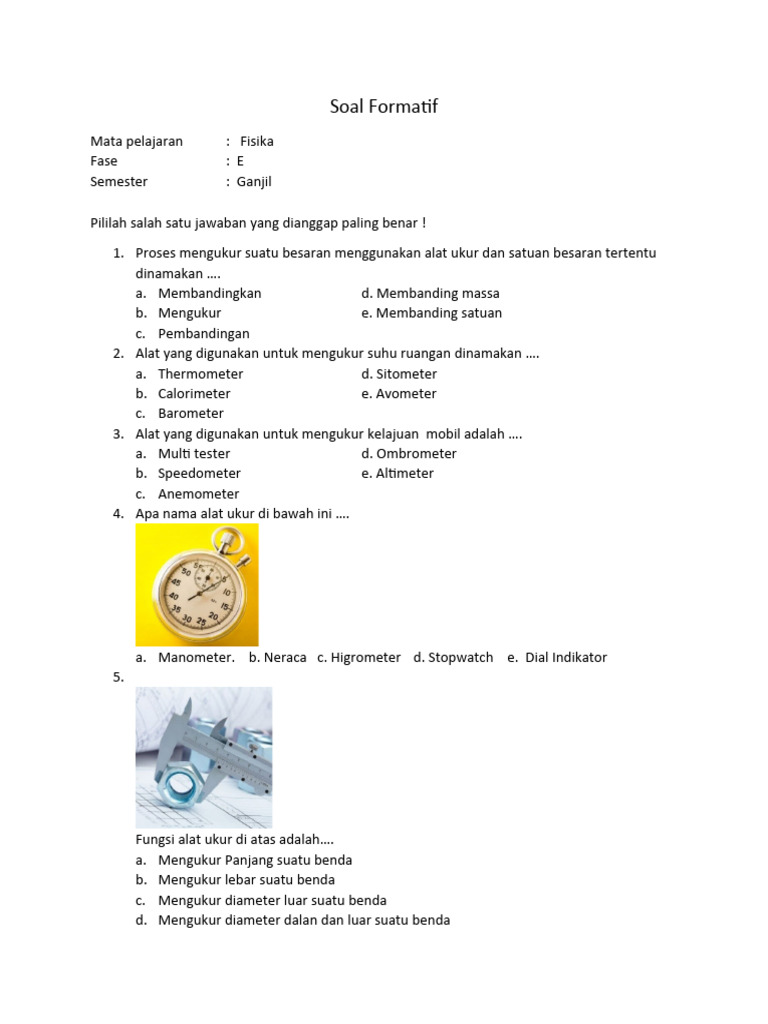 Soal Formatif 1 | PDF | Metode & Bahan Ajar