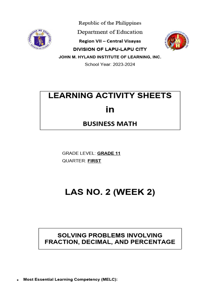 Business Math Week 2 | PDF