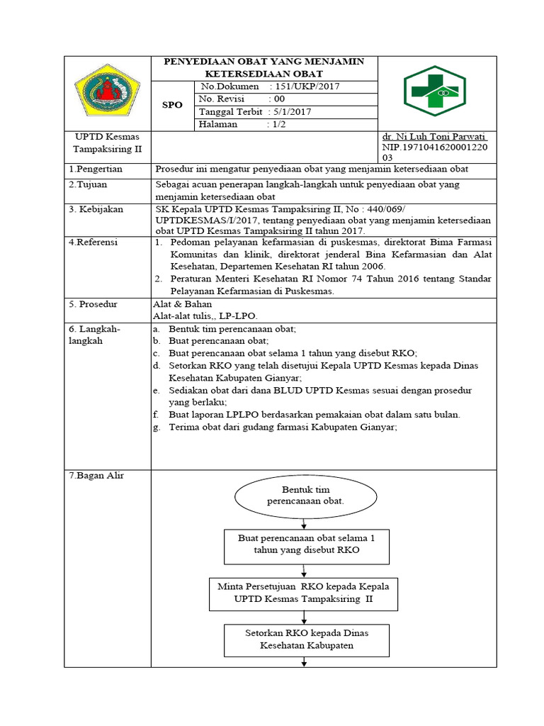 8.2.1.4 SOP Peyediaan Obat Yang Menjamin Ketersediaan Obat TPS 2 | PDF | Sains & Matematika