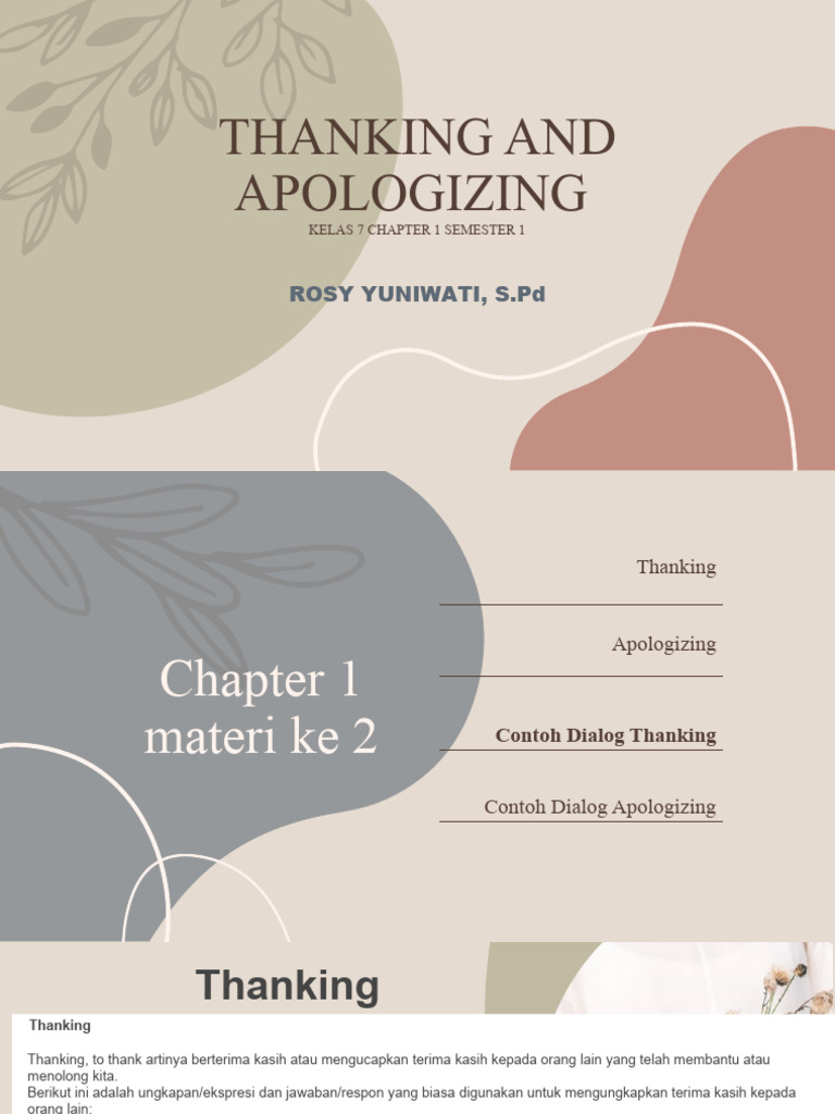 Thanking and Apologizing Guide | PDF
