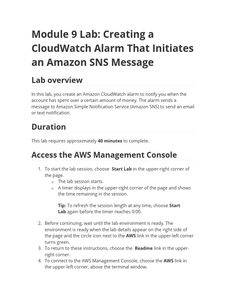 Module 9 Lab | PDF | Icon (Computing) | Amazon Web Services
