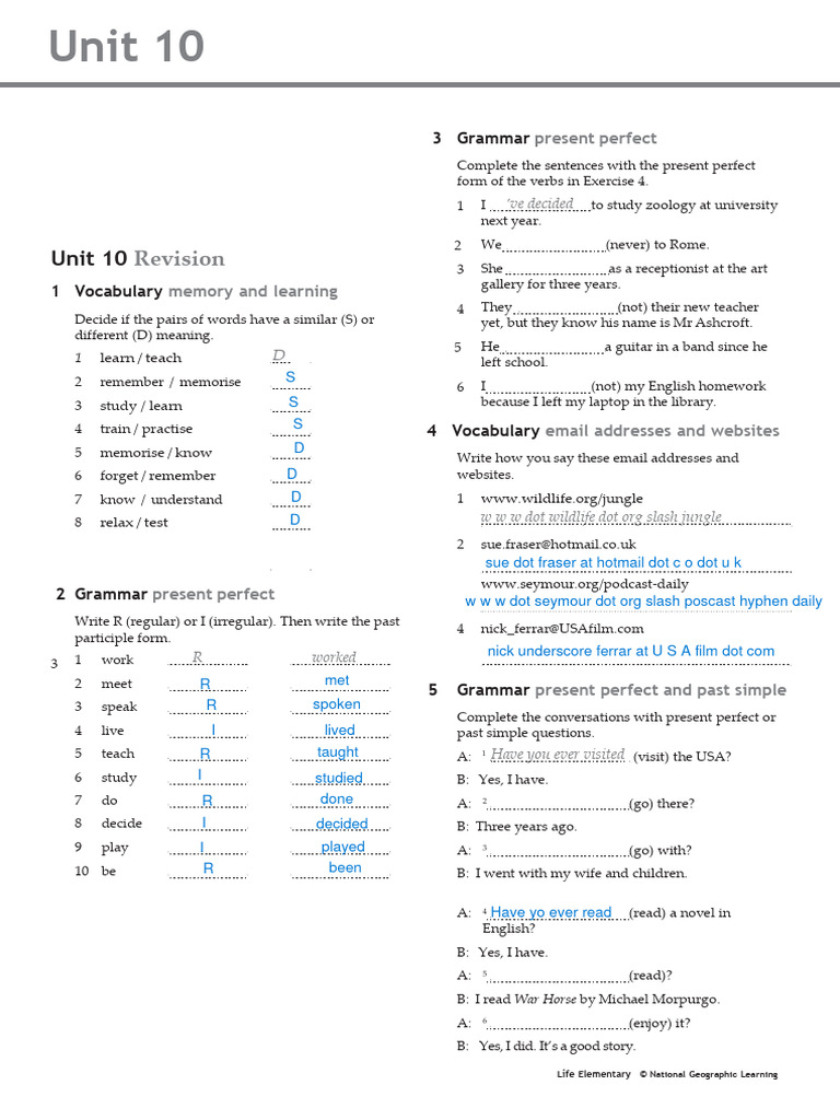 Ele Unit10 Revision | PDF | English Language | Human Communication