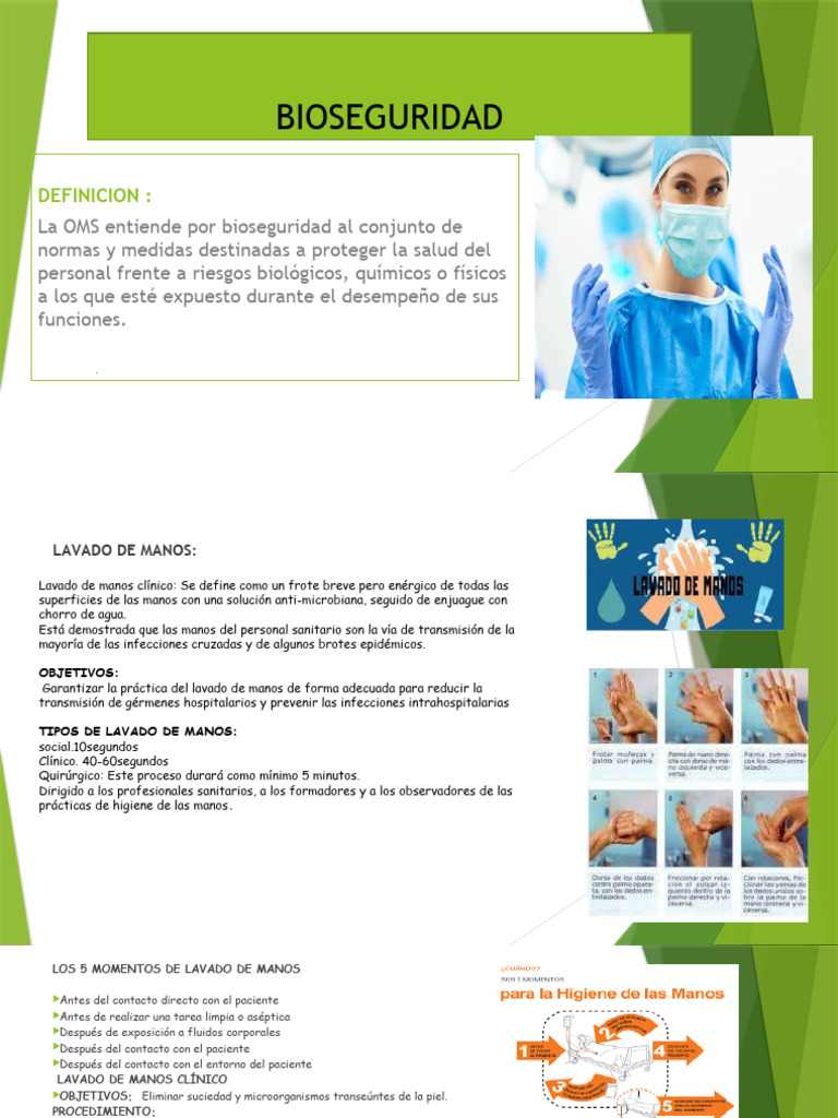 Bioseguridad y Lavado de Manos en Salud | PDF | Examen físico | Lavado de manos