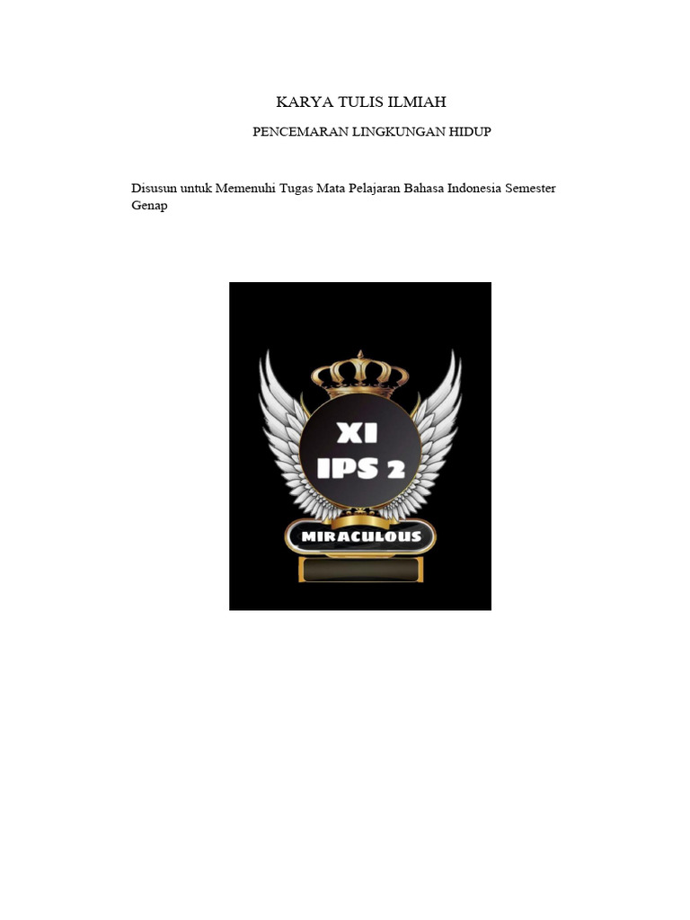 Format Kelengkapan Karya Tulis Ilmiah | PDF