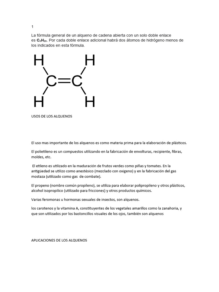 Alquenos y Alquinos: Usos y Aplicaciones | PDF | Benceno | Alqueno