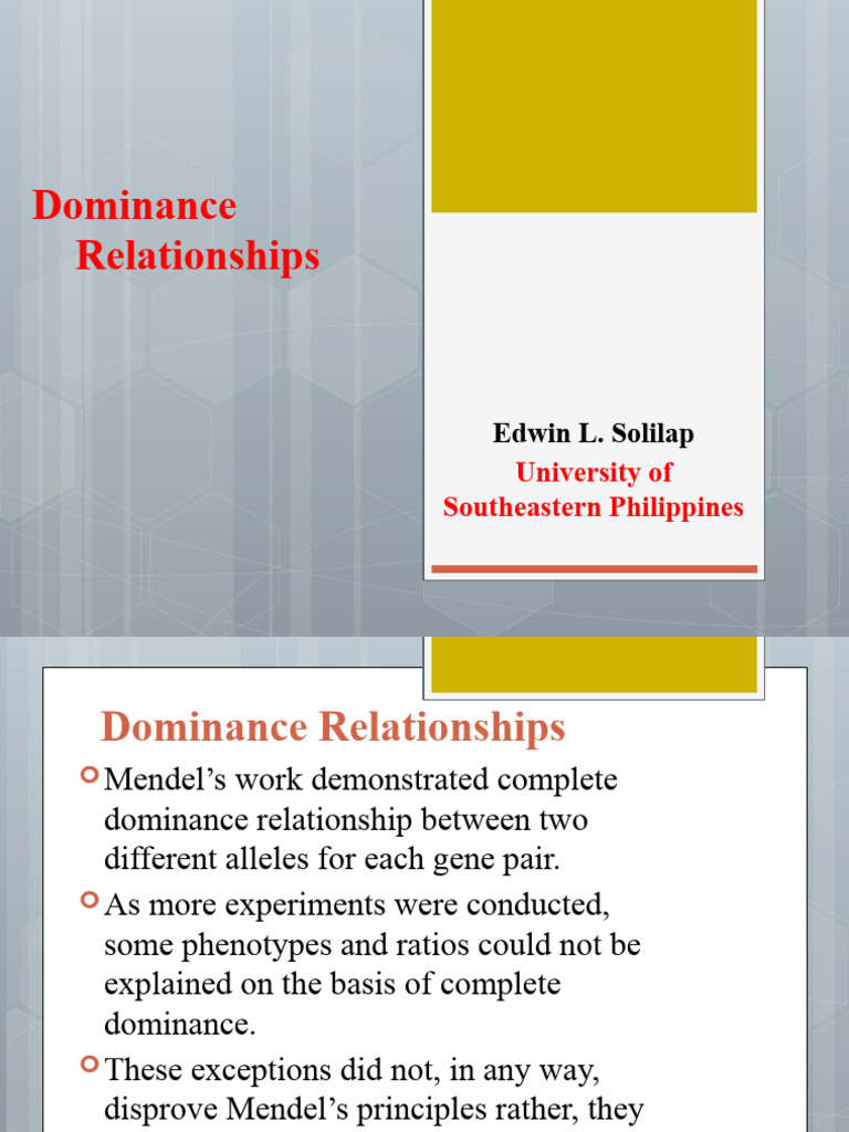 Understanding Dominance Relationships in Genetics | PDF | Dominance ...