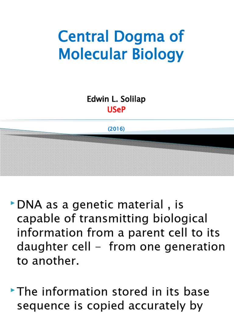 Central Dogma of Molecular Biology Explained | PDF | Dna Replication | Dna