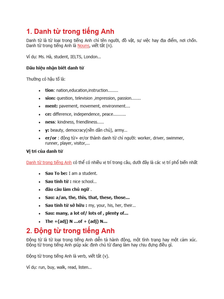 Danh T Tính T Đ NG T | PDF