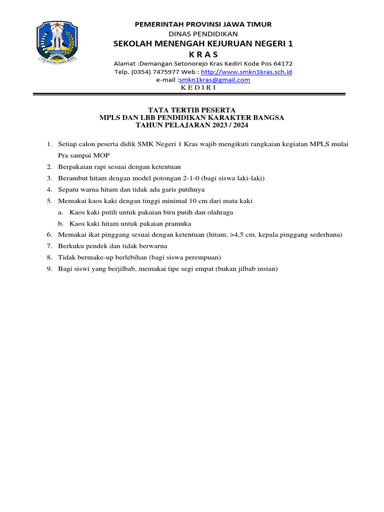 Tatib Dan Perlengkapan MPLS 2024 Rev.01 | PDF