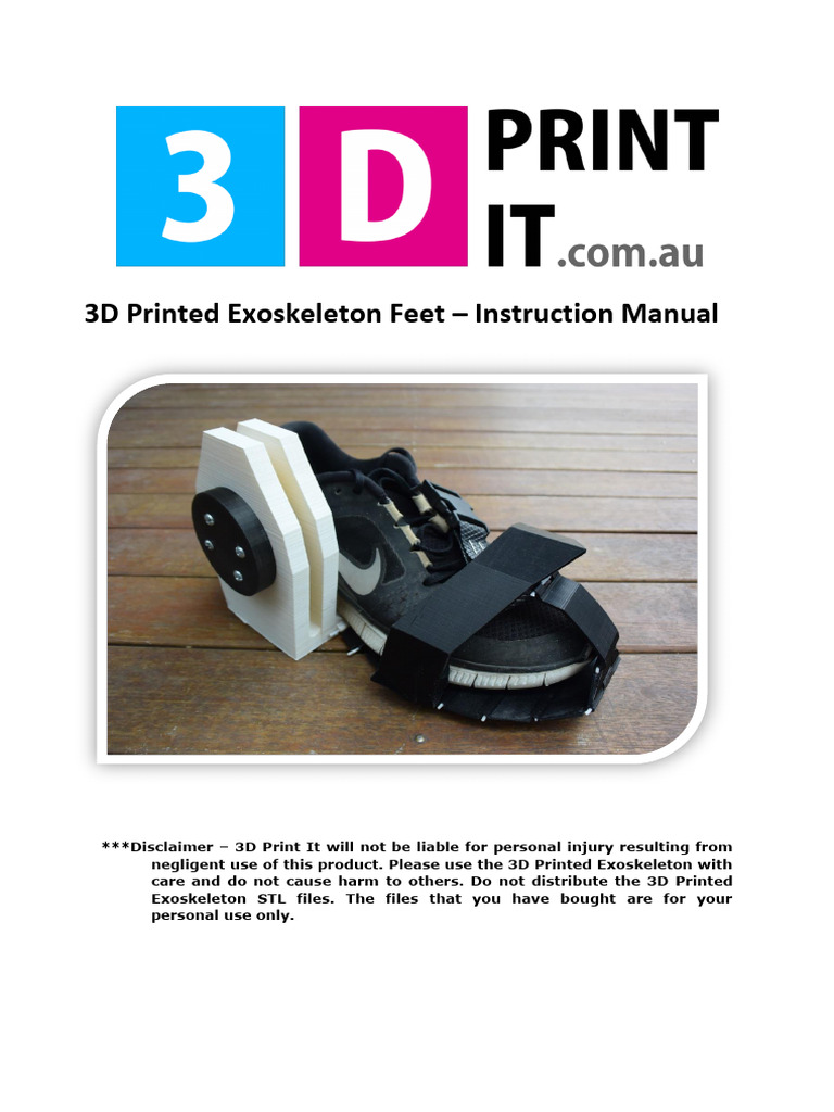 Exo Feet Instruction Manual | PDF | 3 D Printing | Printing
