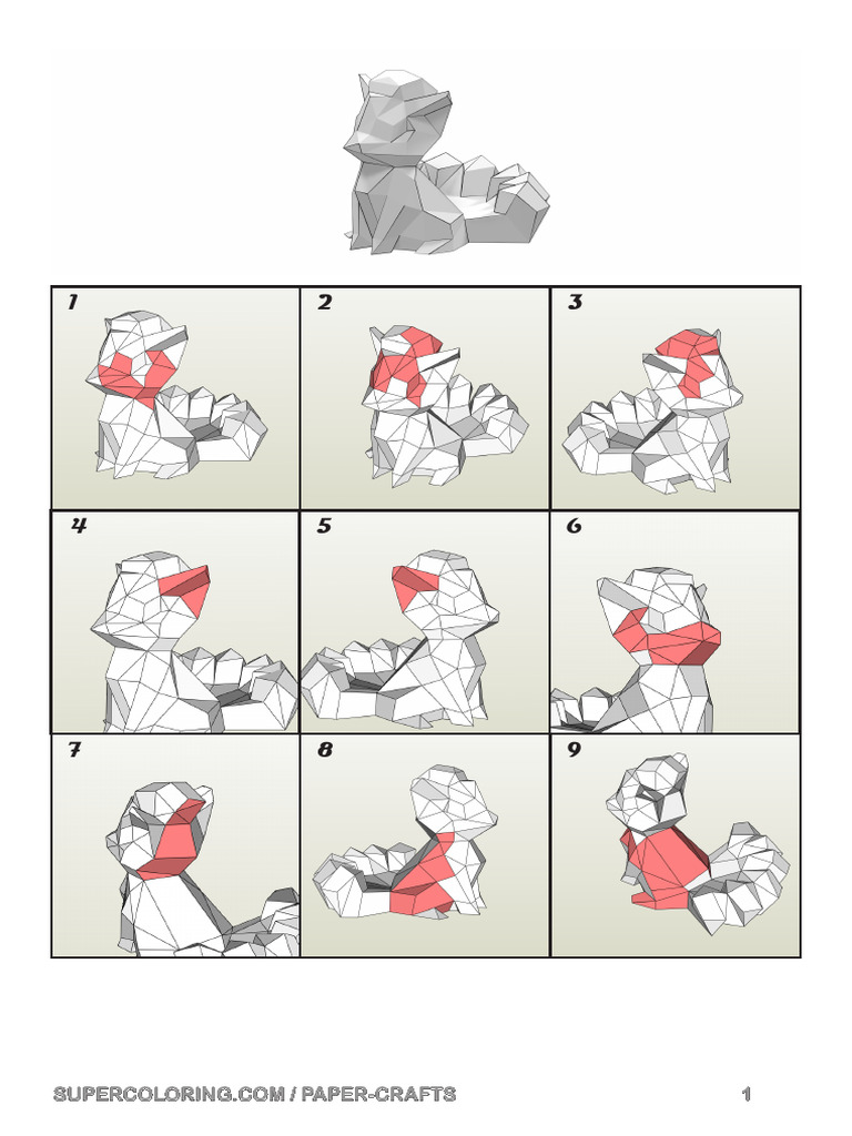 Vulpix Pokemon 1 Paper Crafts | PDF