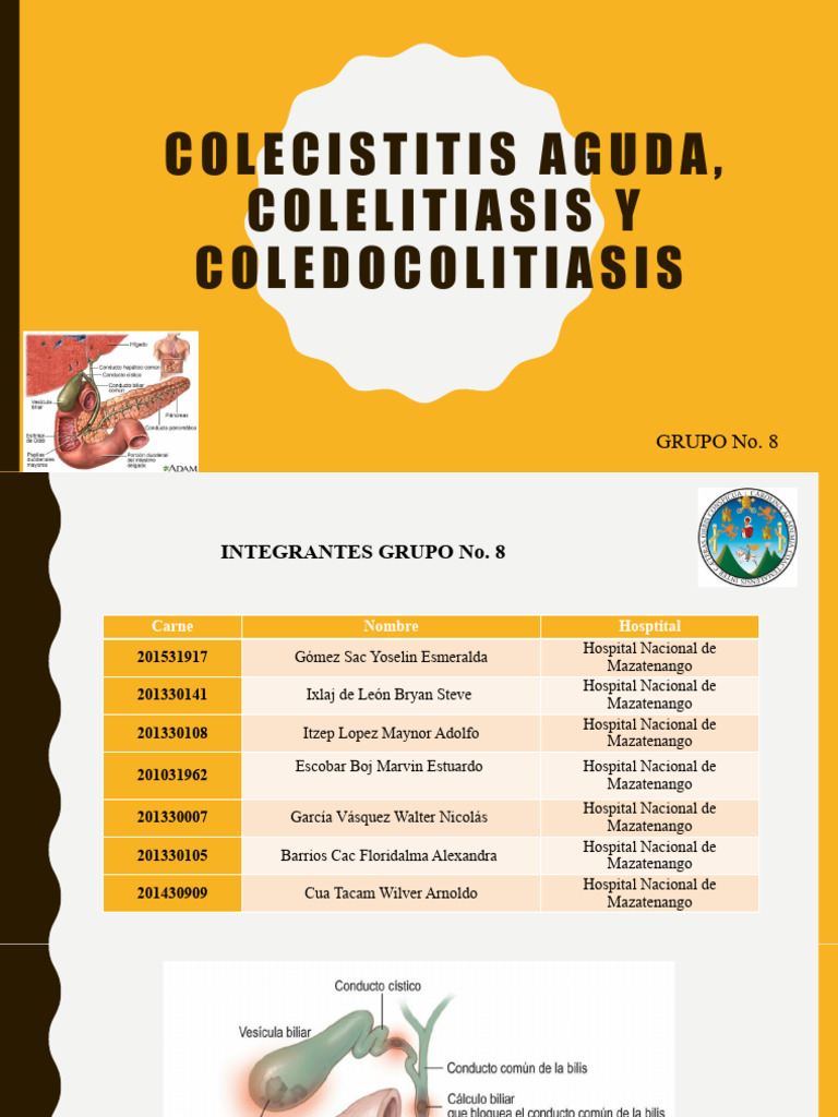 Colecistitis Aguda, Colelitiasis y Coledocolitiasis | PDF | Bilis | Hígado